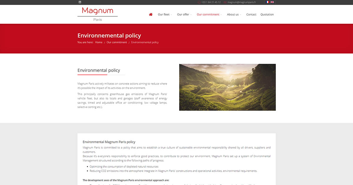 Magnum Paris Environmental policy